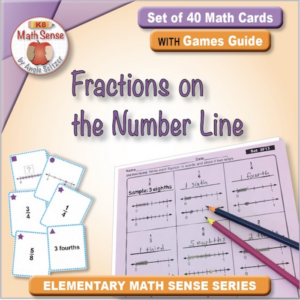 fractions on the number line: 40 math cards with games guide 3f13