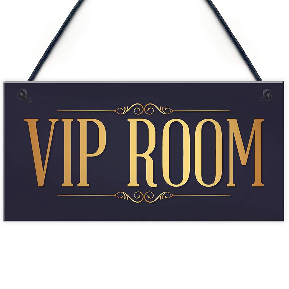 VIP Room Man Cave Home Bar Sign Pub Club Hanging Plaque Garden Shed Gift for Him 10x5 inch