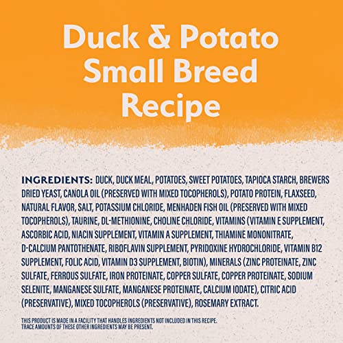 Natural Balance Limited Ingredient Small-Breed Adult Grain-Free Dry Dog Food, Reserve Duck & Potato Recipe, 12 Pound (Pack of 1)