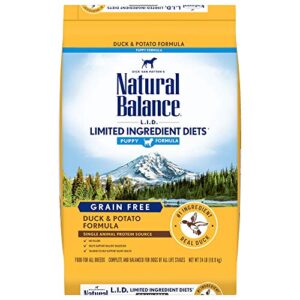 natural balance limited ingredient diet duck & potato | puppy formula grain-free dry dog food | 24-lb. bag