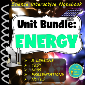 energy, work, and simple machines notebook | science curriculum