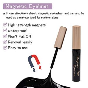 UNIWIN Magnetic Eyelashes with Eyeliner, Magnetic Eyeliner and Magnetic Eyelashes Kit, 5 Pairs Reusable 3D Natural Look, False Lashes Magnetic with Tweezers (No Glue Needed)