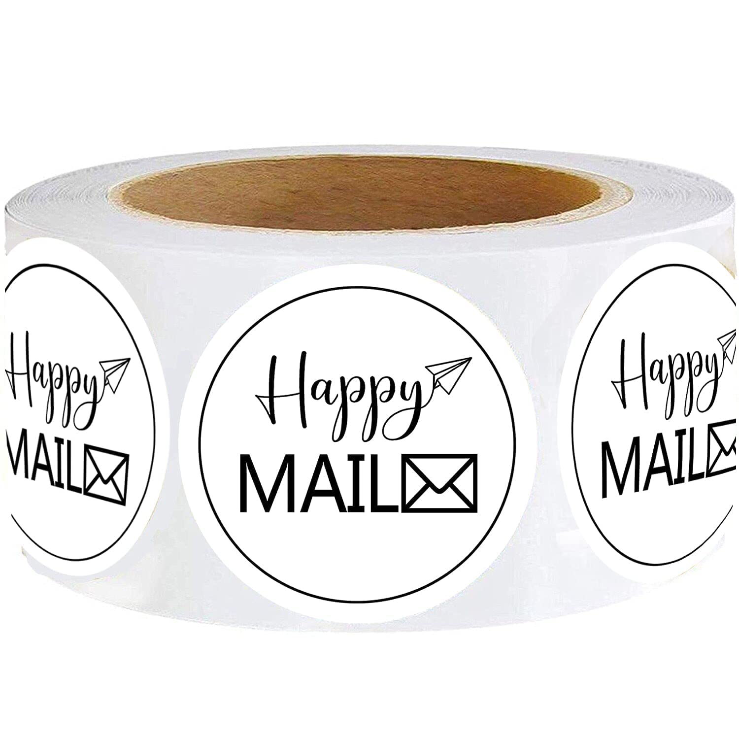 1.5 Inch Happy Mail Stickers,Packing Stickers,Envelope Sealing Stickers for Small Business,500 Pcs/Roll