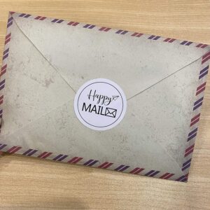 1.5 Inch Happy Mail Stickers,Packing Stickers,Envelope Sealing Stickers for Small Business,500 Pcs/Roll