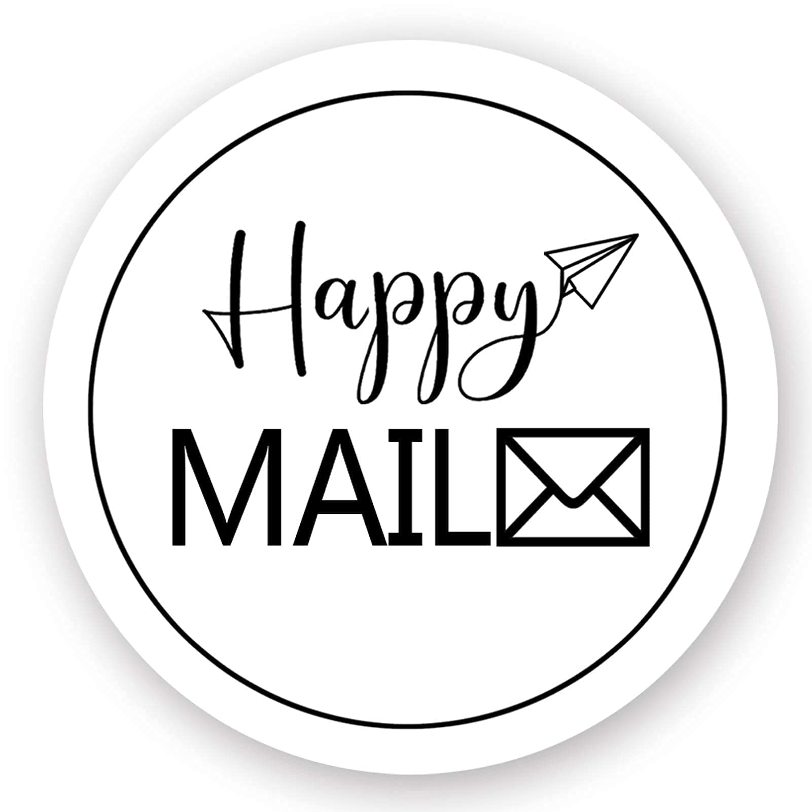 1.5 Inch Happy Mail Stickers,Packing Stickers,Envelope Sealing Stickers for Small Business,500 Pcs/Roll