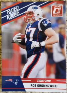 2010 donruss football #84 rob gronkowski rookie card new england patriots rated rookies