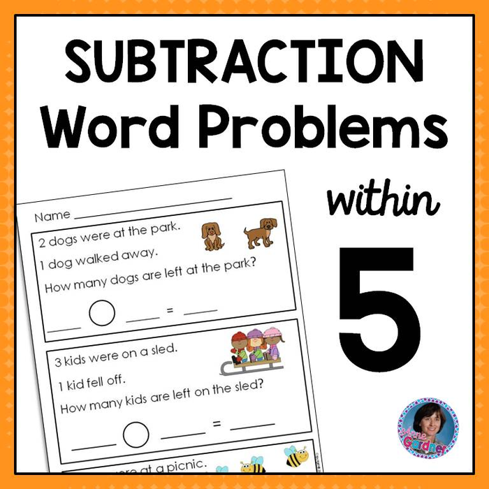 Kindergarten Subtraction Word Problems Within Five