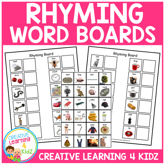 Rhyming Word Matching Boards