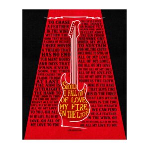 led zeppelin - all my love song lyric wall art print, this ready to frame modern music wall art poster is perfect for home, music room, studio, and living room decor aesthetic - unframed - 8x10"