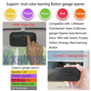 Universal Garage Door Remote Compatible for LiftMaster,Chamberlain,Linear,Stanley,Wayne Dalton,Craftsman and More Garage/Gate Door Opener has Learn Button or DIP Switch on Opener