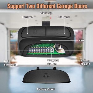 Universal Garage Door Remote Compatible for LiftMaster,Chamberlain,Linear,Stanley,Wayne Dalton,Craftsman and More Garage/Gate Door Opener has Learn Button or DIP Switch on Opener