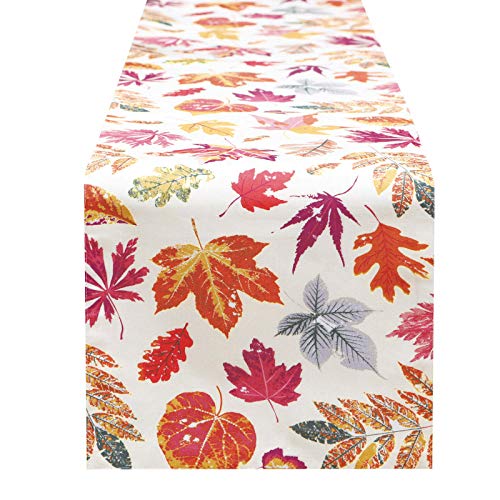 HARORBAY Farmhouse Table Runner 13 x 72 Inch, Decor Table Runners, Rustic Dresser Scarf for Dinning Table,Kitchen Decoration,Holiday Parties Spring Autumn (Maple Leaf)