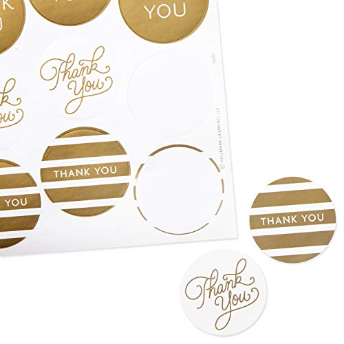 Hallmark Thank You Stickers (Pack of 10 Sheets, 200 Gold Foil Stickers)