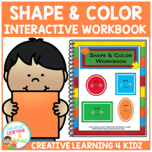 shape & color interactive workbook + shape flashcards