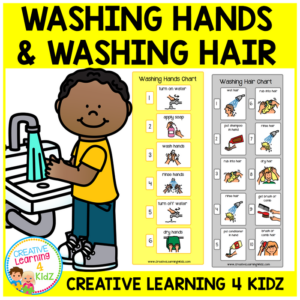 washing hair & washing hands visual charts