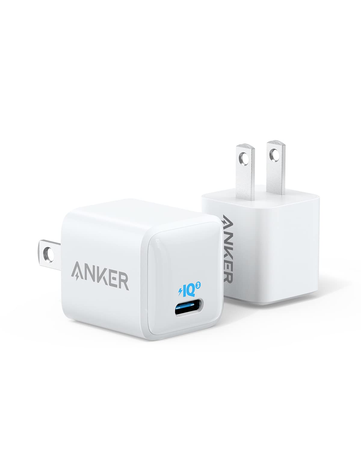 [2-Pack] USB C Charger, Anker Nano Charger 20W PIQ 3.0 Durable Compact Fast Charger, PowerPort III Charger for iPhone 12/12 Mini/12 Pro/12 Pro Max/11, Galaxy, Pixel 4/3, iPad Pro (Cable Not Included)