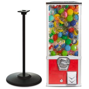 vending machine - big capsule vending machine with stand - prize machine - commercial vending machine for 2 inch round capsules gumballs bouncy balls - red