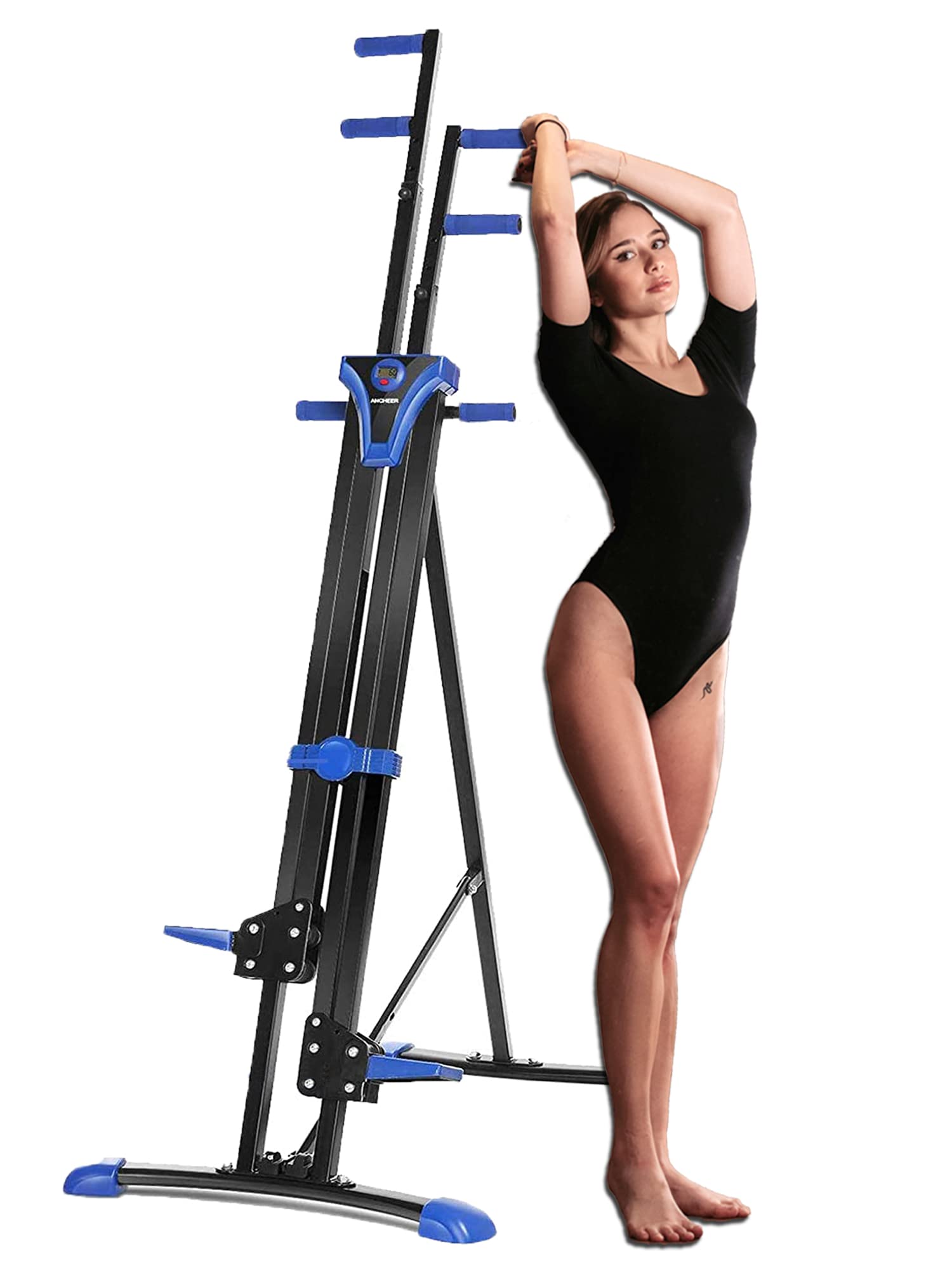 Upgraded Vertical Climber Exercise Machine, Folding Vertical Climber Cardio Exercise Machine Stepper Stair Climber for Full Body Workout Training