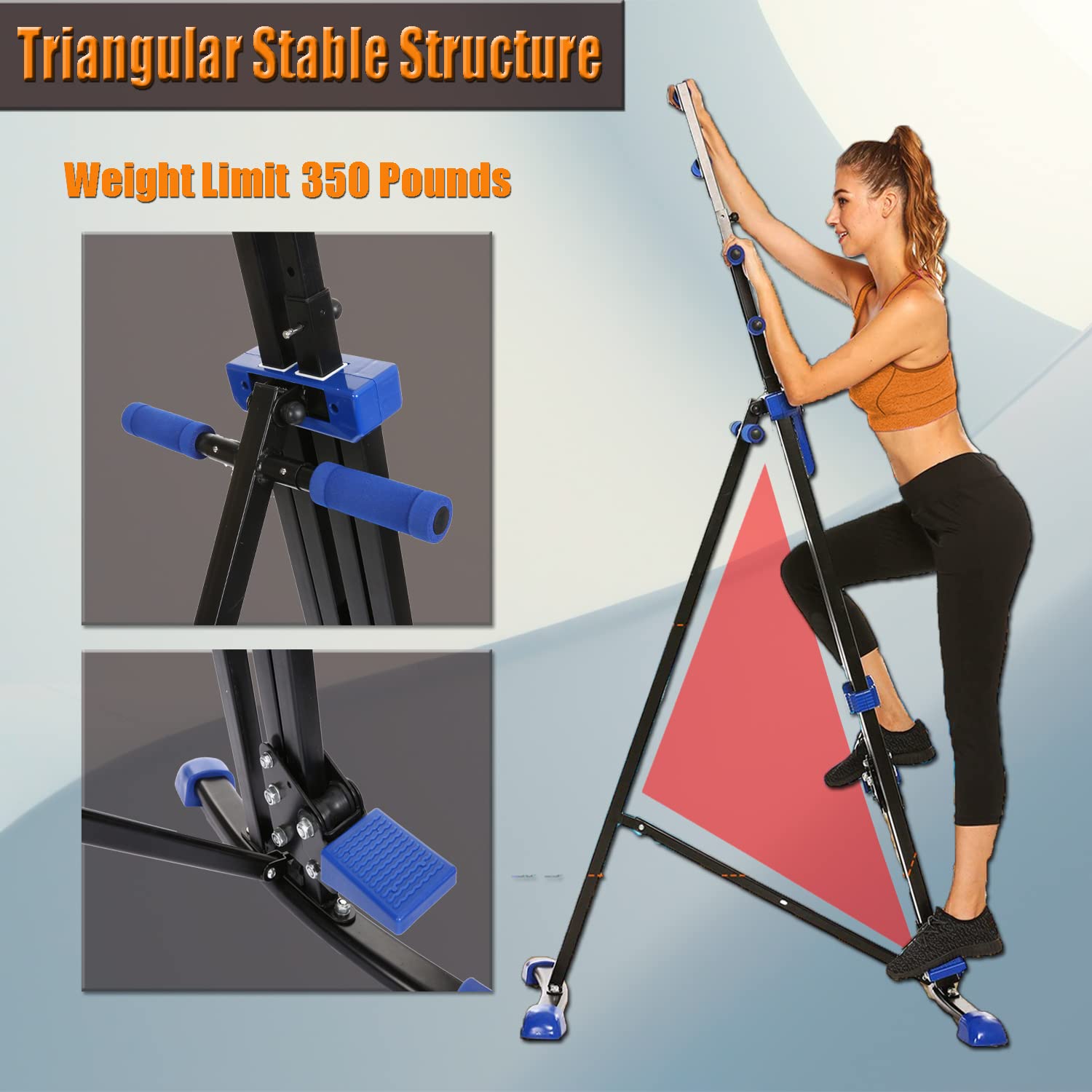 Upgraded Vertical Climber Exercise Machine, Folding Vertical Climber Cardio Exercise Machine Stepper Stair Climber for Full Body Workout Training