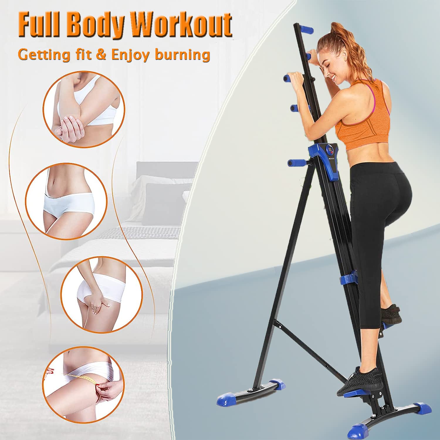 Upgraded Vertical Climber Exercise Machine, Folding Vertical Climber Cardio Exercise Machine Stepper Stair Climber for Full Body Workout Training