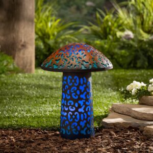 17.5" Solar Lighted Garden Meadow Mushroom