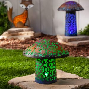 17.5" Solar Lighted Garden Meadow Mushroom