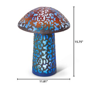 17.5" Solar Lighted Garden Meadow Mushroom