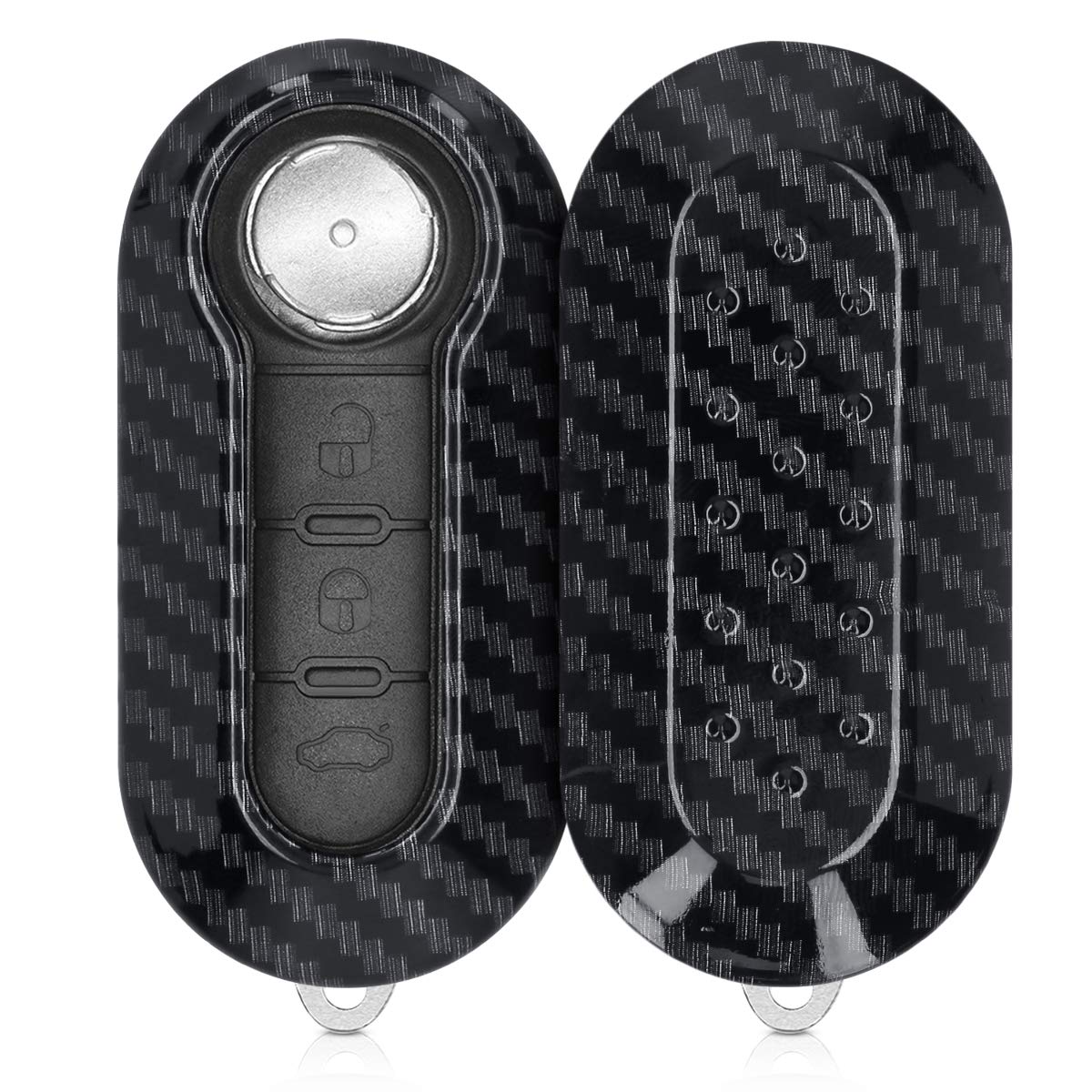 kwmobile Key Cover Compatible with Fiat Lancia - Carbon