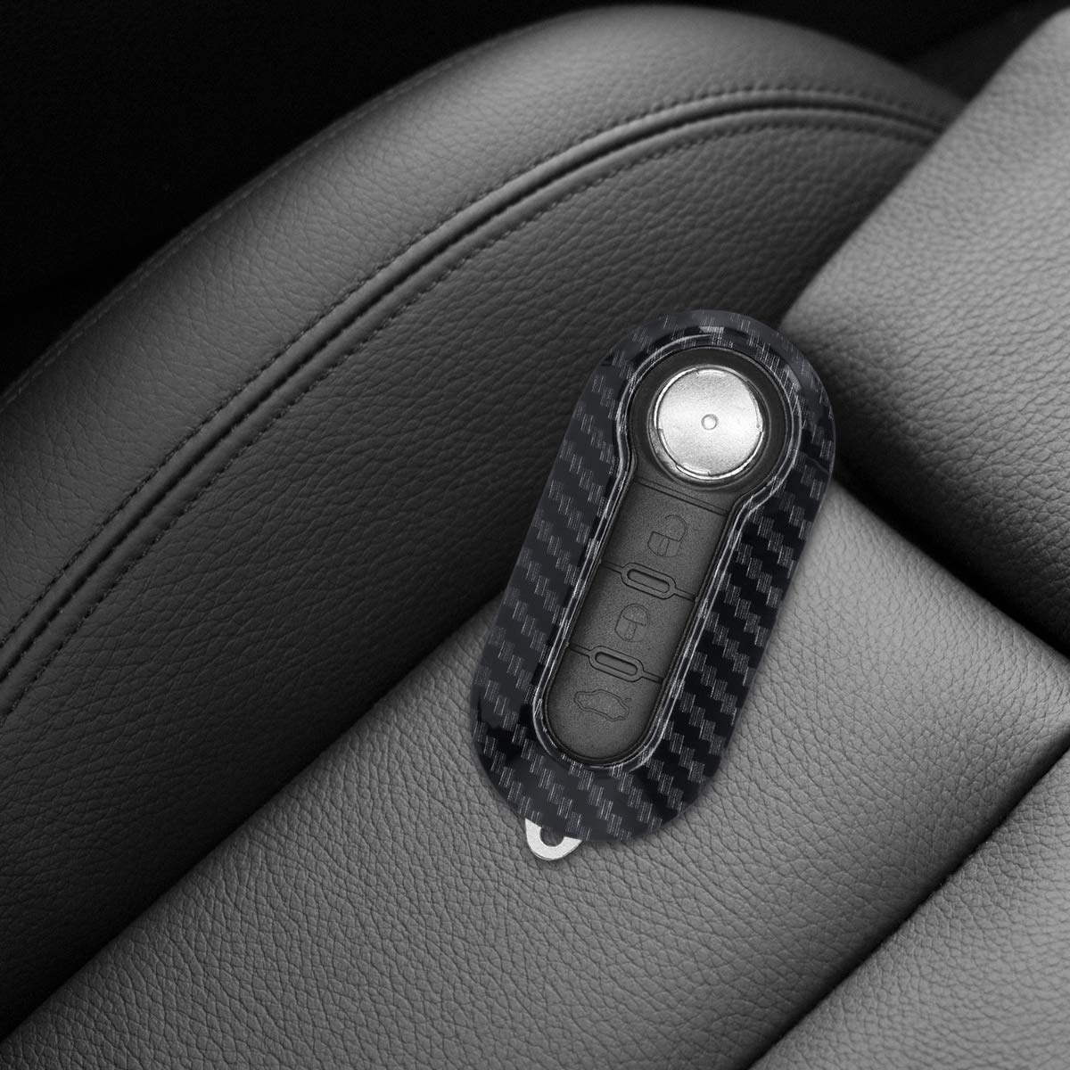 kwmobile Key Cover Compatible with Fiat Lancia - Carbon