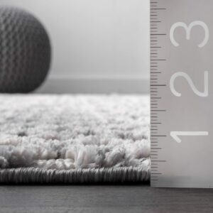 nuLOOM Lira Textured Geometric Tassel Area Rug, 8x11, Grey