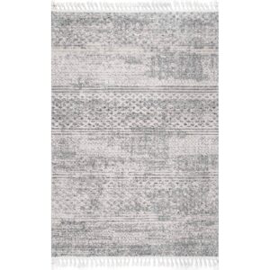 nuLOOM Lira Textured Geometric Tassel Area Rug, 8x11, Grey