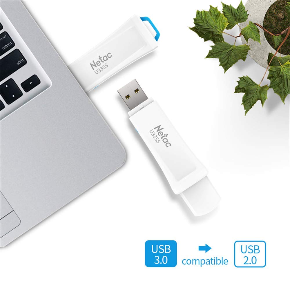 Netac 64GB USB 3.0 Flash Drive Up to 90MB/s Thumb Drive for Data Storage, Pen Drive Write Protection with Push-Pull Design Memory Stick for External Storage Data/Computer/PC/Laptop/Sound-U335S