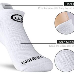 Wonder Young Mens Ankle Athletic Socks Cotton Mesh Cushioned Running Low Cut Tab Socks 6 Pairs