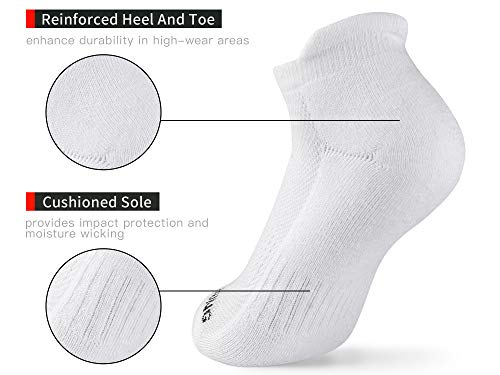 Wonder Young Mens Ankle Athletic Socks Cotton Mesh Cushioned Running Low Cut Tab Socks 6 Pairs