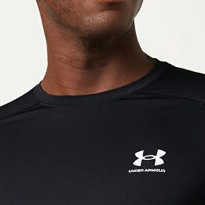 Under Armour Men's Armour HeatGear Fitted Long-Sleeve T-Shirt , Black (001)/White , XX-Large