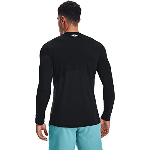 Under Armour Men's Armour HeatGear Fitted Long-Sleeve T-Shirt , Black (001)/White , XX-Large