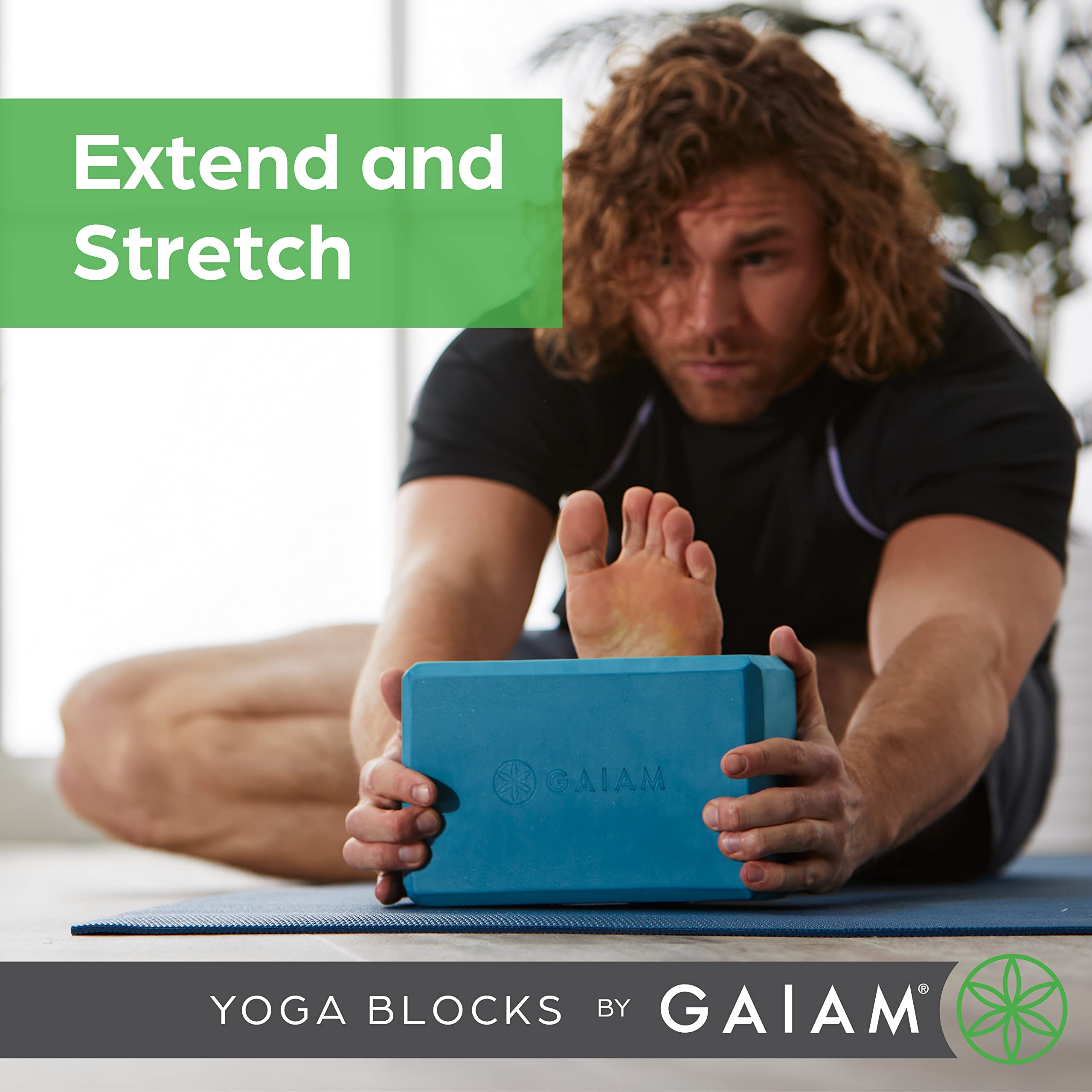 Gaiam Yoga Block (2 Pack) - Supportive Latex-Free EVA Foam Soft Non-Slip Surface for Yoga, Pilates, Meditation, Lagoon (2-Pack)