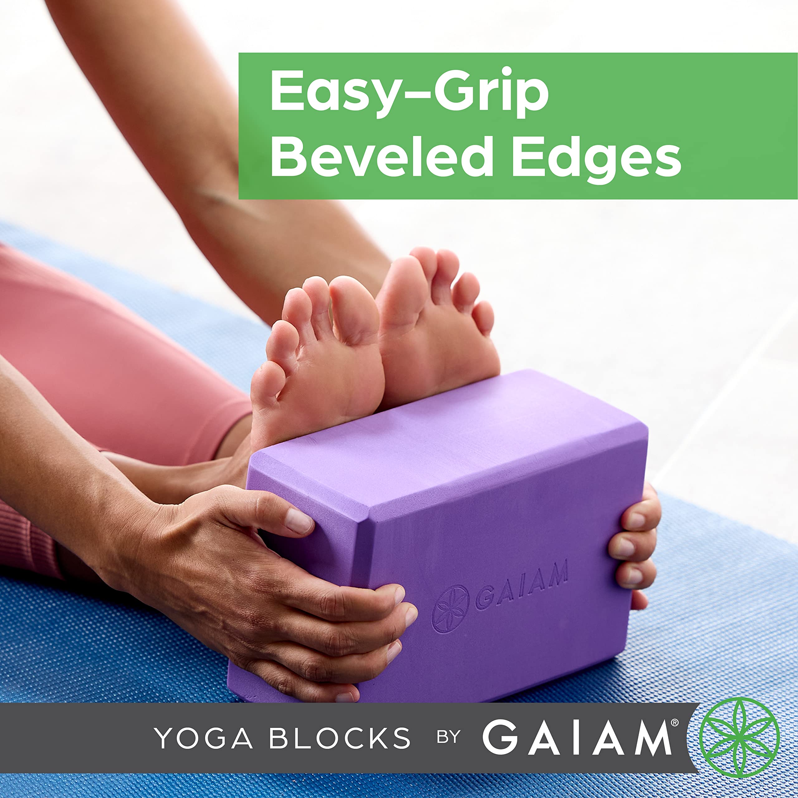 Gaiam Yoga Block (2 Pack) - Supportive Latex-Free EVA Foam Soft Non-Slip Surface for Yoga, Pilates, Meditation, Lagoon (2-Pack)