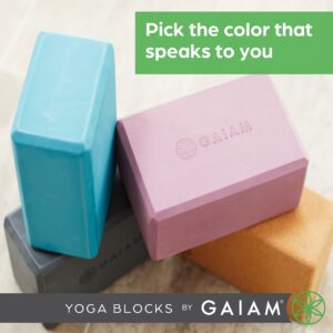 Gaiam Yoga Block (2 Pack) - Supportive Latex-Free EVA Foam Soft Non-Slip Surface for Yoga, Pilates, Meditation, Lagoon (2-Pack)