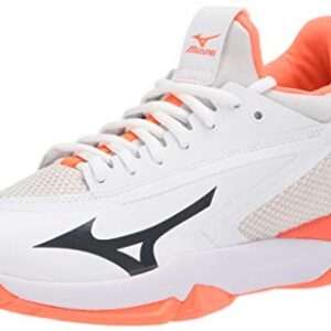 Mizuno Womens Wave Impulse Tennis Shoe , White-fiery Coral , 7.5