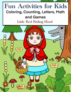 fun activities for kids coloring, counting, letters, math and games - little red riding hood