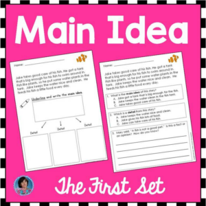 main idea reading comprehension passages with graphic organizers