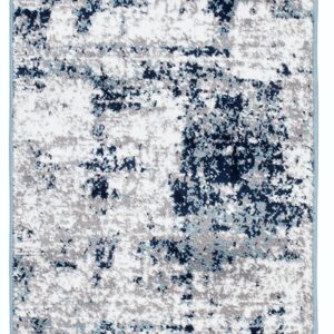 Rugshop Distressed Abstract Runner Rug 2' x 7' Blue