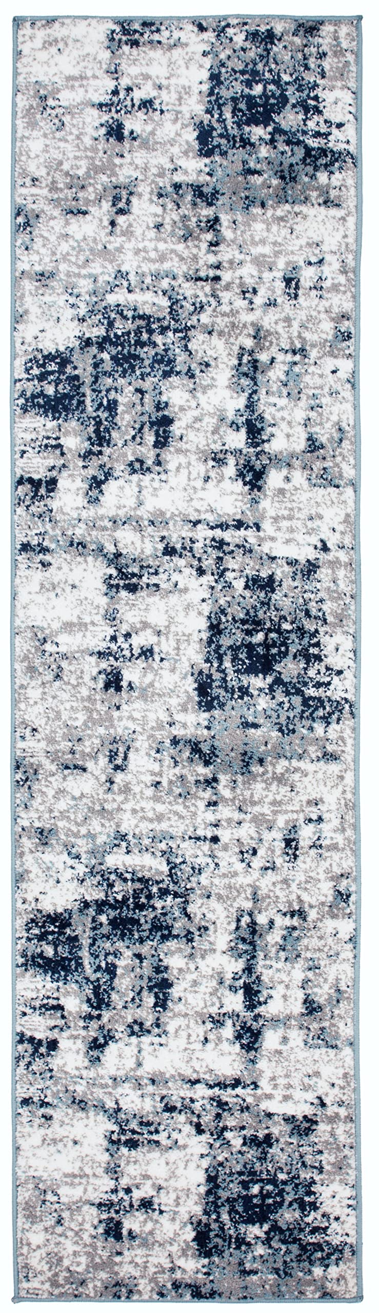 Rugshop Distressed Abstract Runner Rug 2' x 7' Blue