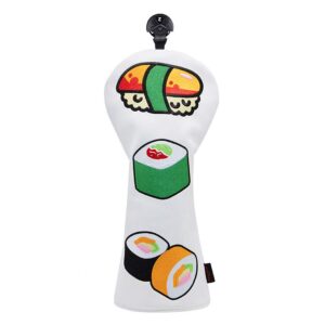 japanese sushi golf club covers - golf accessory for men, women, kids, golfer - 3 model options golf driver headcover/golf fairway wood head cover/hybrid club head cover