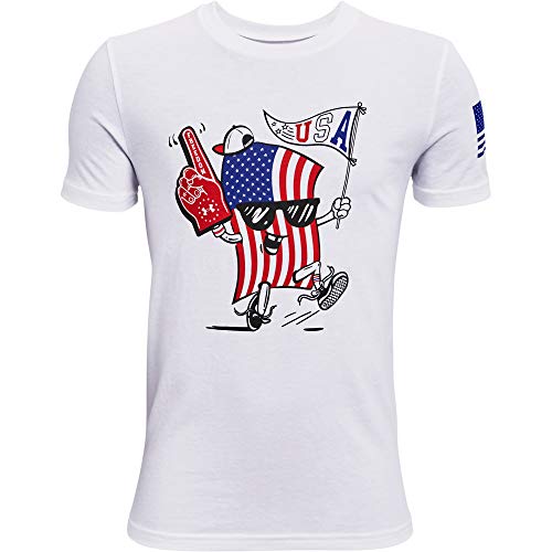 Under Armour Freedom Fun T-shirt, White/Royal Blue, Youth X-Large