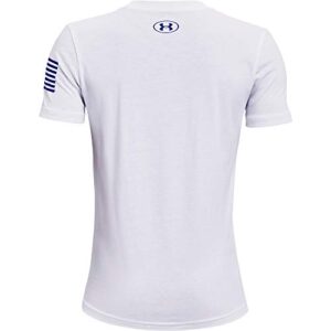 Under Armour Freedom Fun T-shirt, White/Royal Blue, Youth X-Large