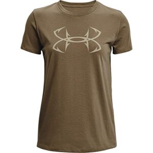 under armour fish hook logo t-shirt, bayou/khaki base, small