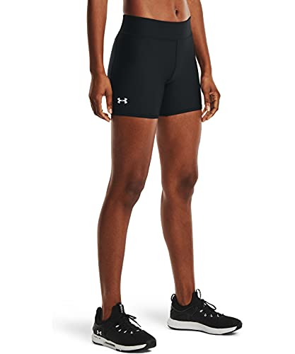 Under Armour Women's HeatGear Mid Rise Middy, Black/White, XS (US 0-2)