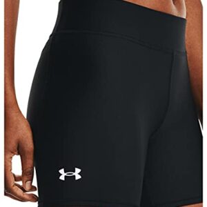 Under Armour Women's HeatGear Mid Rise Middy, Black/White, XS (US 0-2)